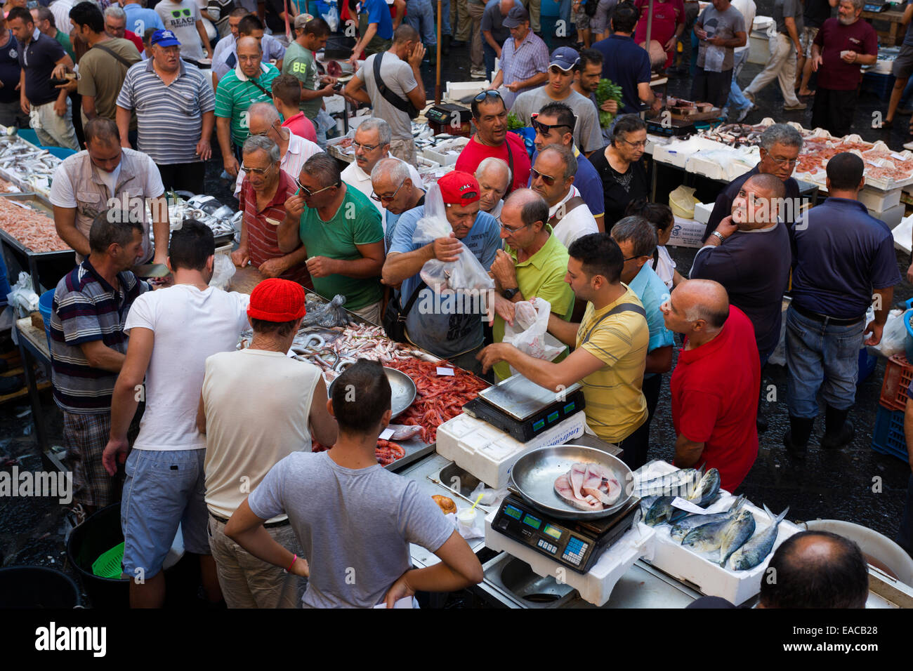 Marché aux poissons de Catane Sicile Italie Photo Stock - Alamy