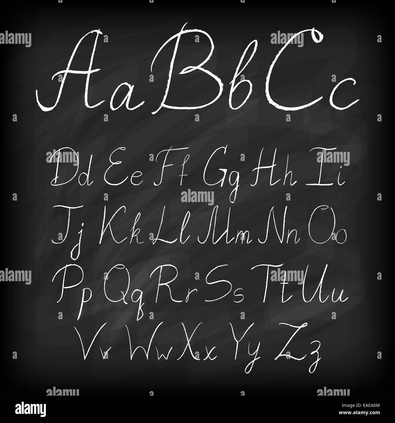 Tableau alphabet dessiné à la main Photo Stock - Alamy