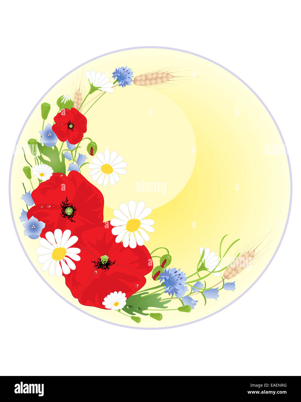 Une illustration d'une carte de vœux de fleurs sauvages avec des ...