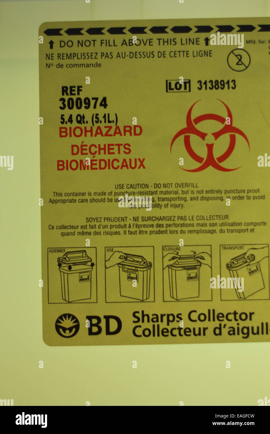 Une Poubelle pour déchets médicaux Photo Stock - Alamy