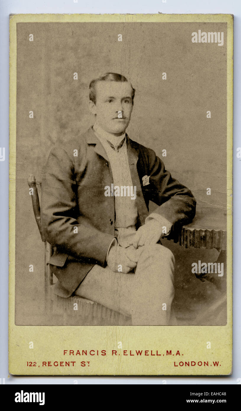 Victorian, sur carton, portrait d'un jeune homme de la Francis Richard ...