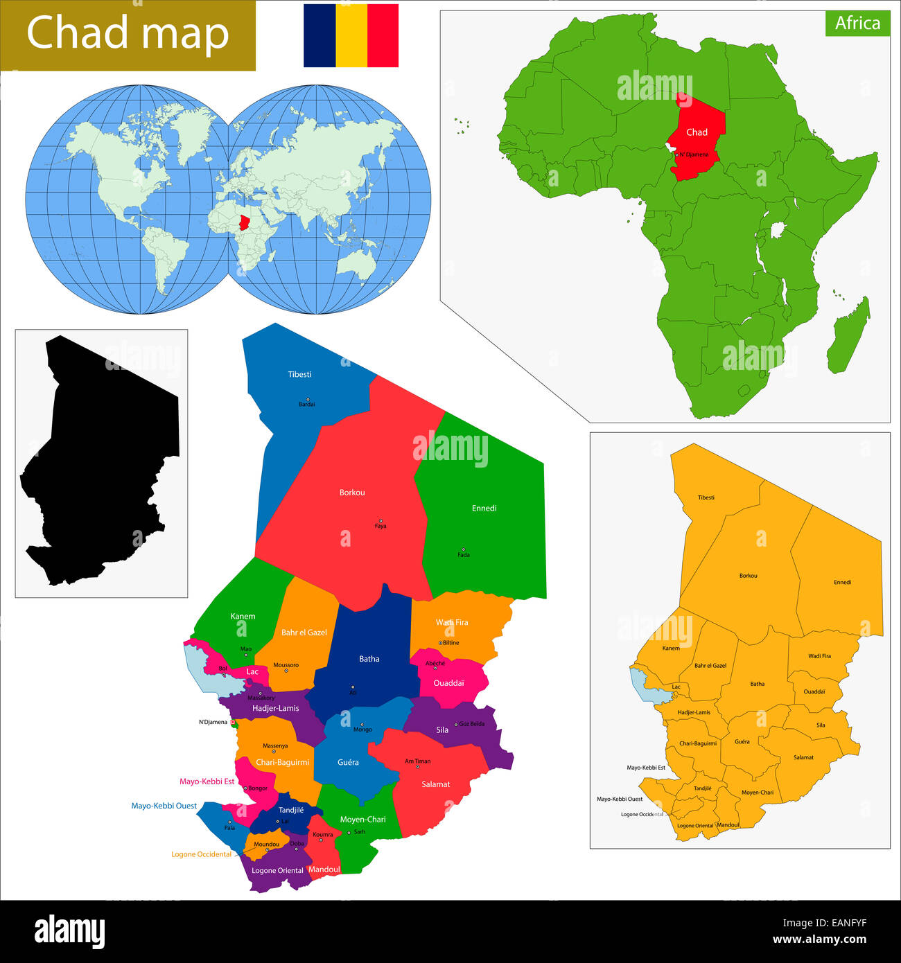 Carte du Tchad Photo Stock - Alamy