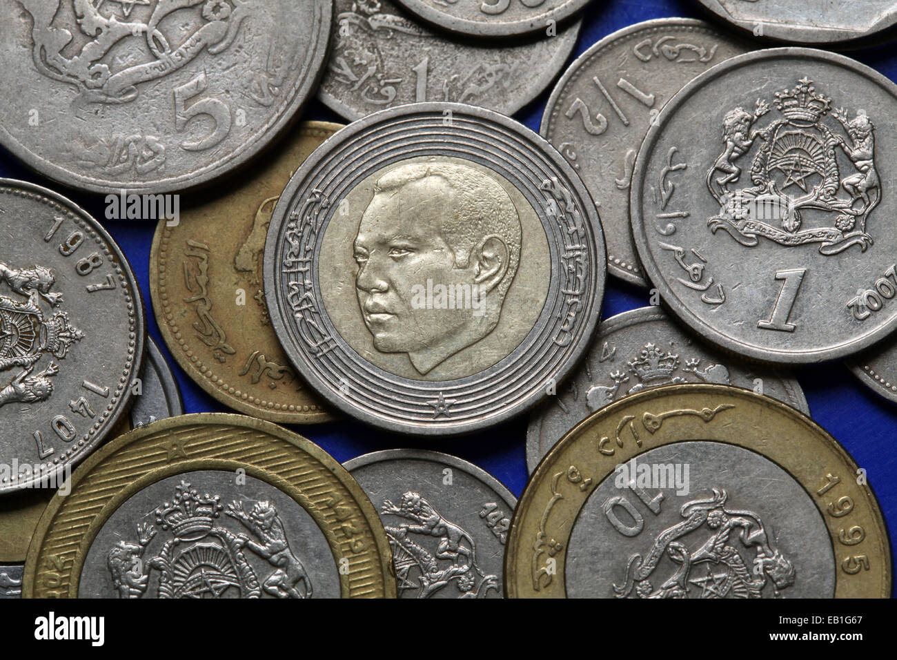 Coins du Maroc. Le Roi Mohammed VI du Maroc représenté dans la monnaie ...