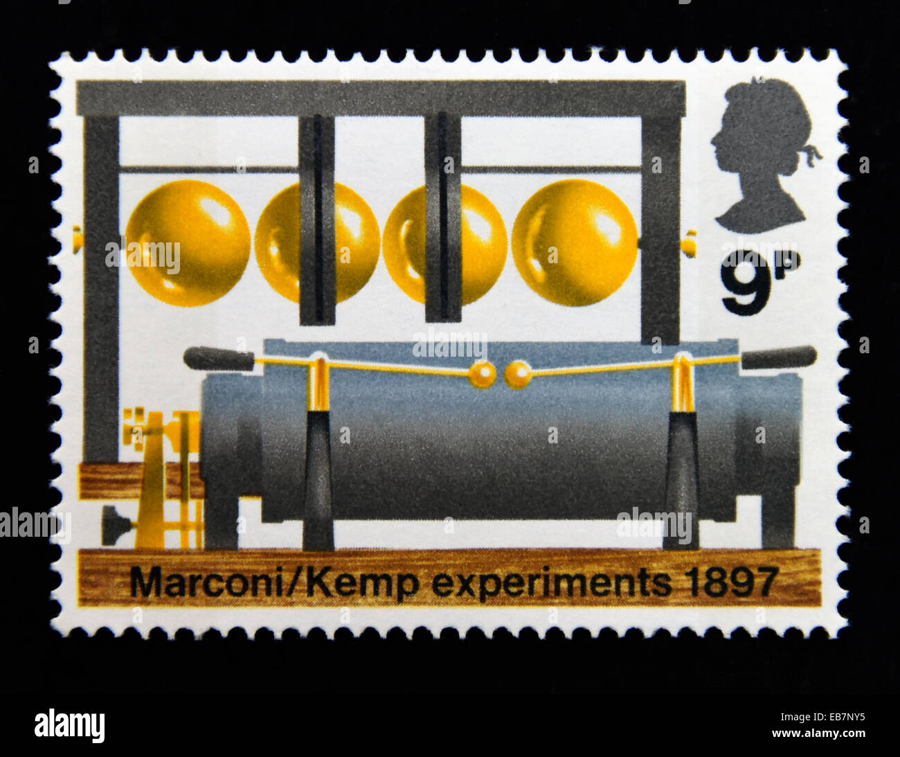 Timbre-poste. La Grande-Bretagne. La reine Elizabeth II. La ...