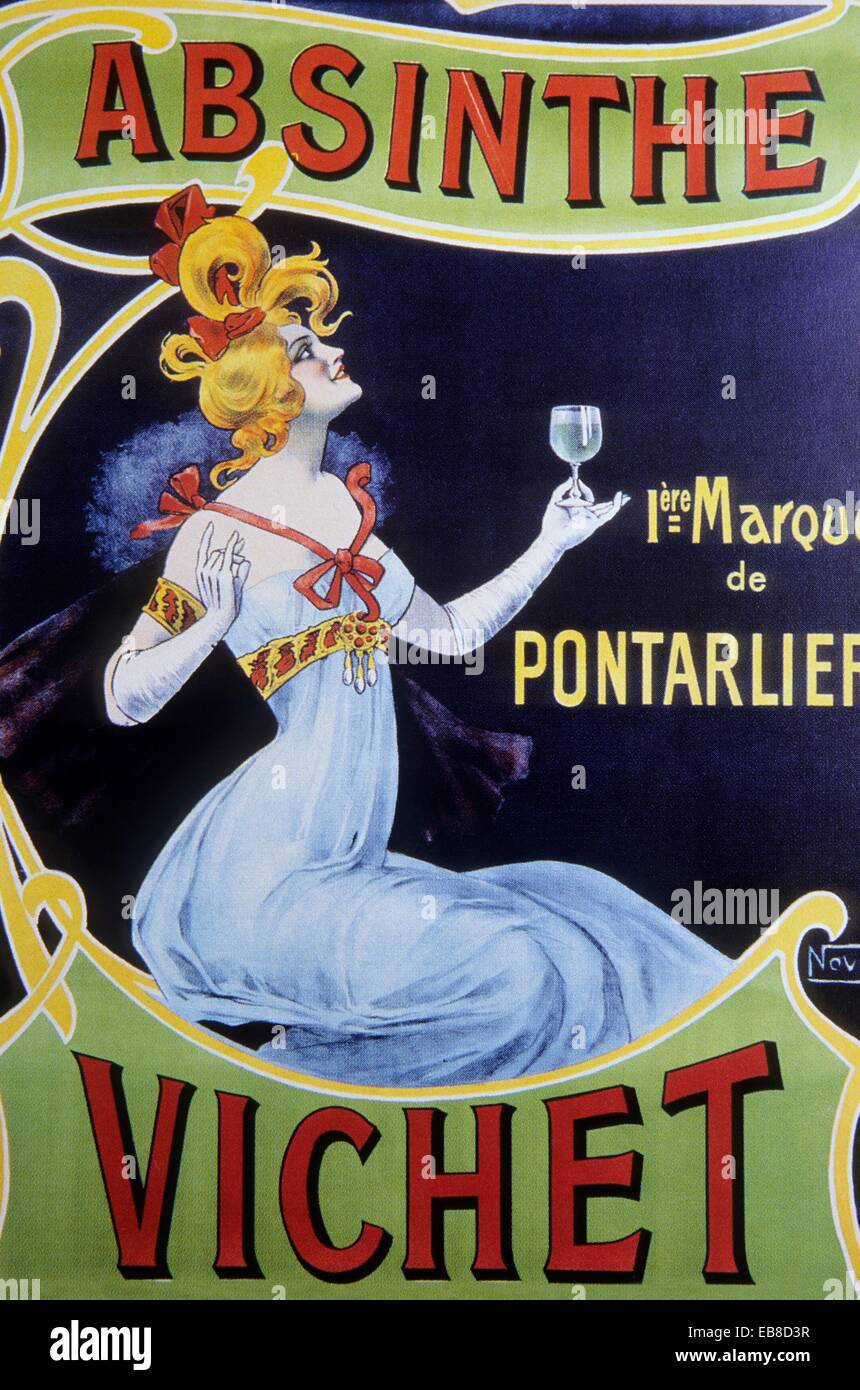 Par Nover affiche publicitaire pour l'absinthe Vichet Musée de la ville ...