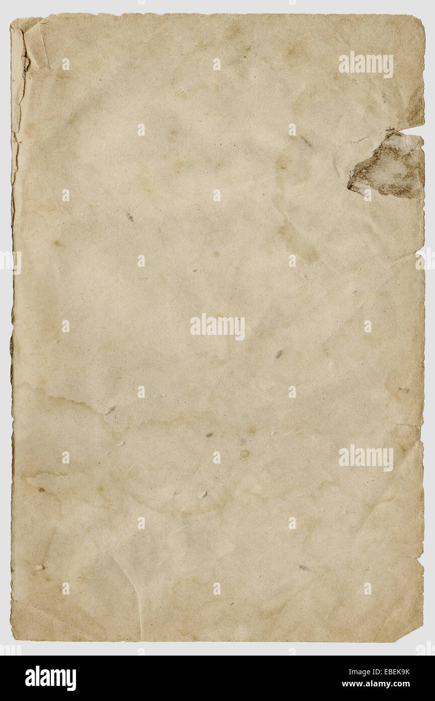 Vieux papier isolé sur fond blanc Banque de photographies et d’images à ...