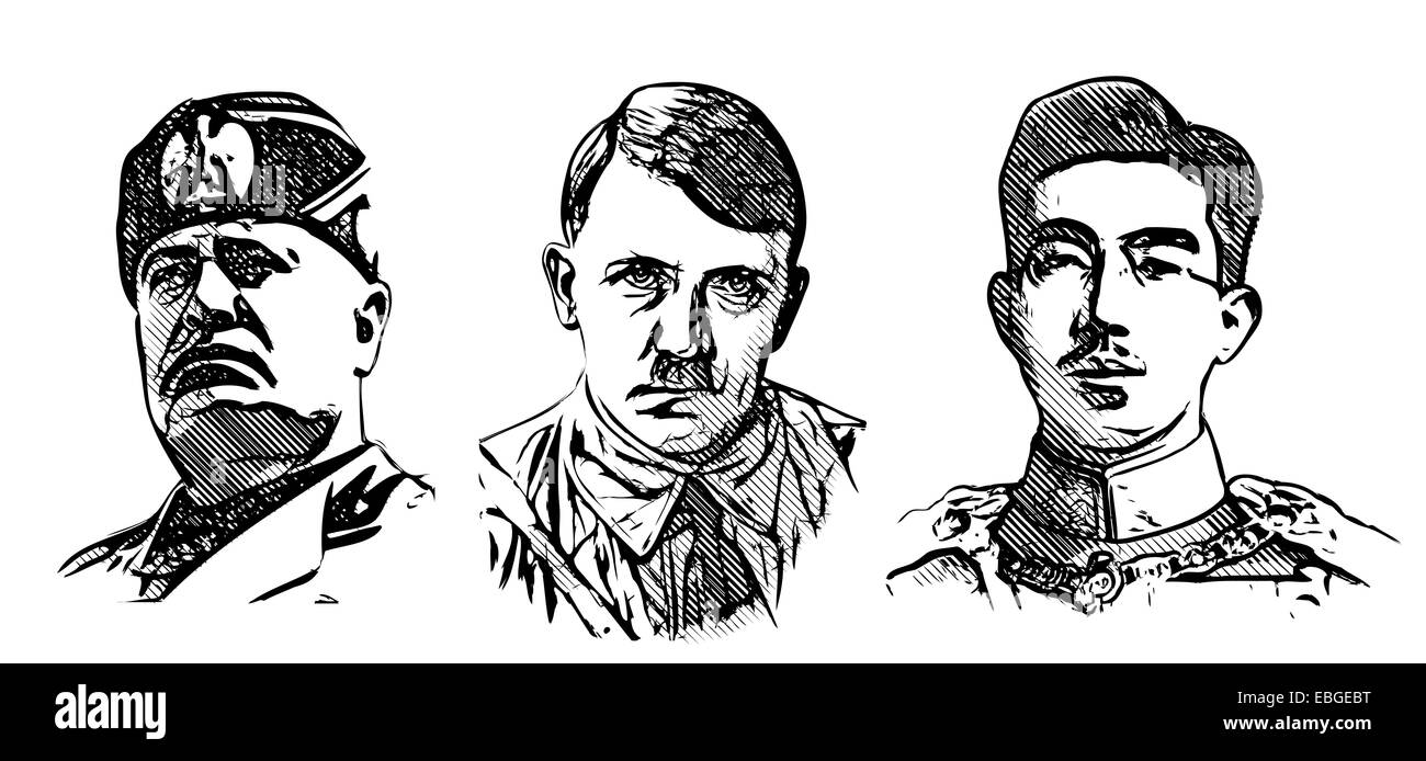Hitler Mussolini Et Hirohito Banque d'images noir et blanc - Alamy