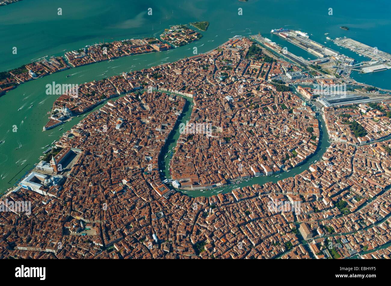 Venice Aerial View Of The City And The Canal Grande Banque d'image et ...
