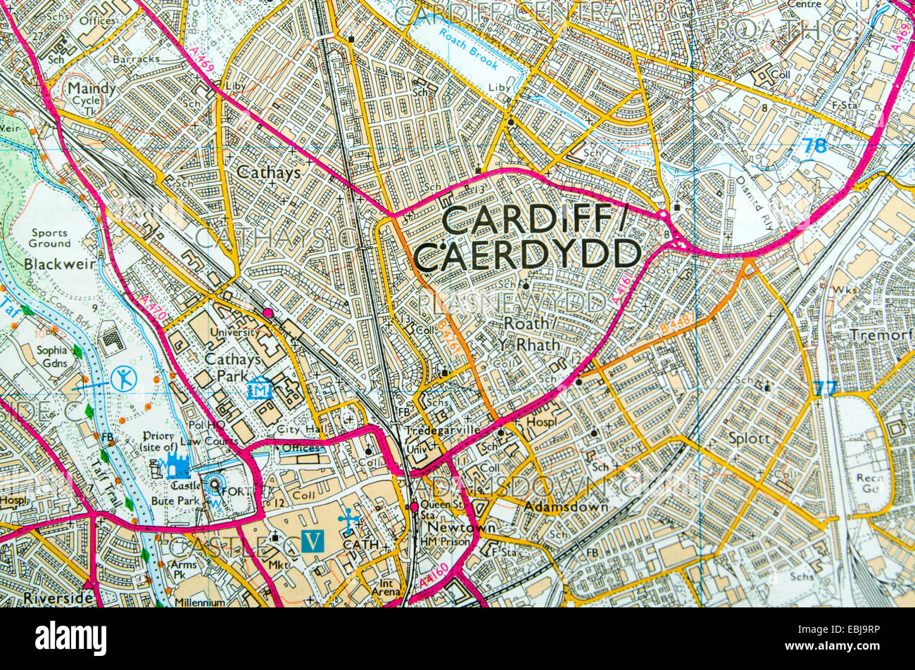 Cardiff Map Banque d'image et photos - Alamy
