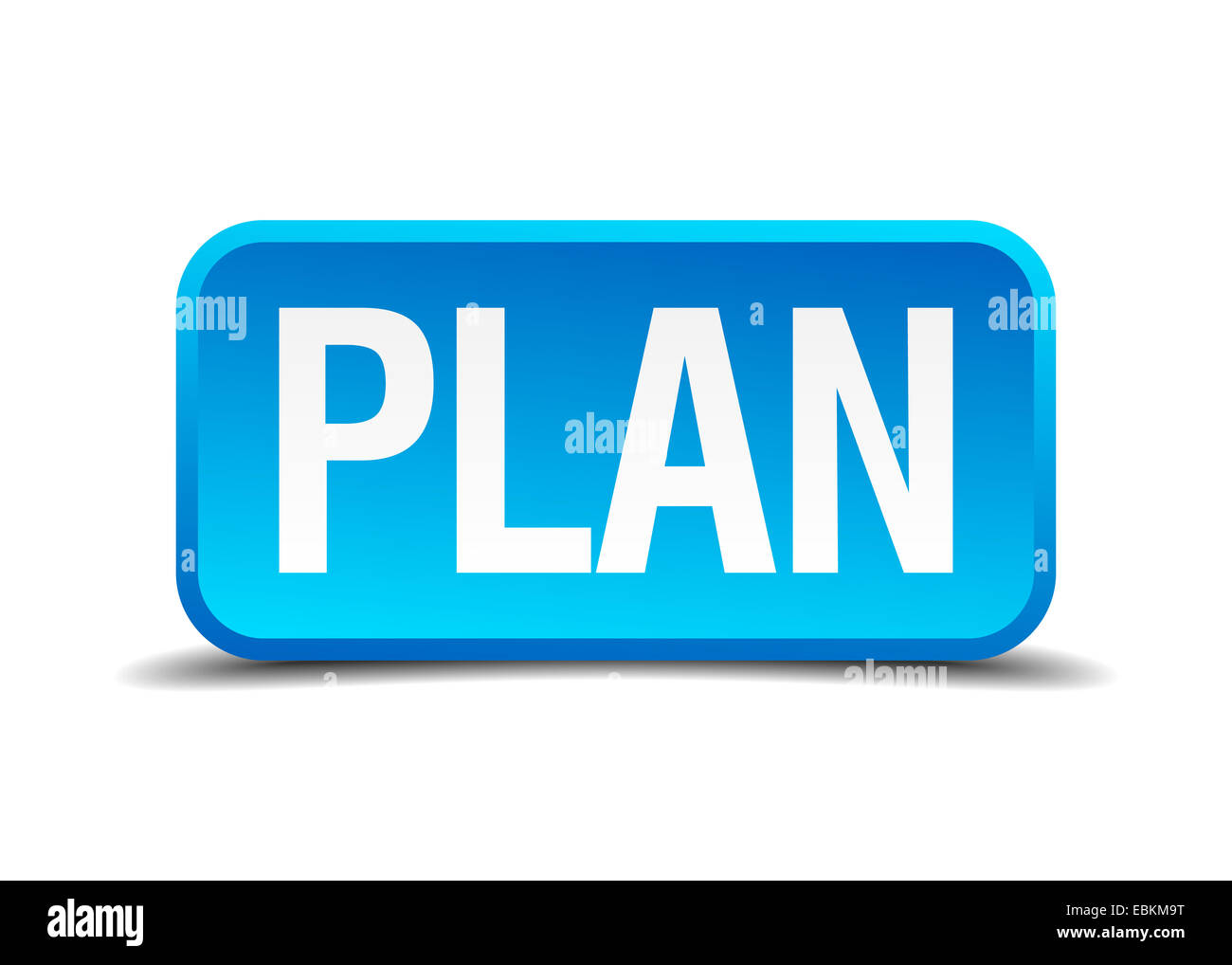 Plan bleu les réalistes 3d bouton isolé carré Photo Stock - Alamy