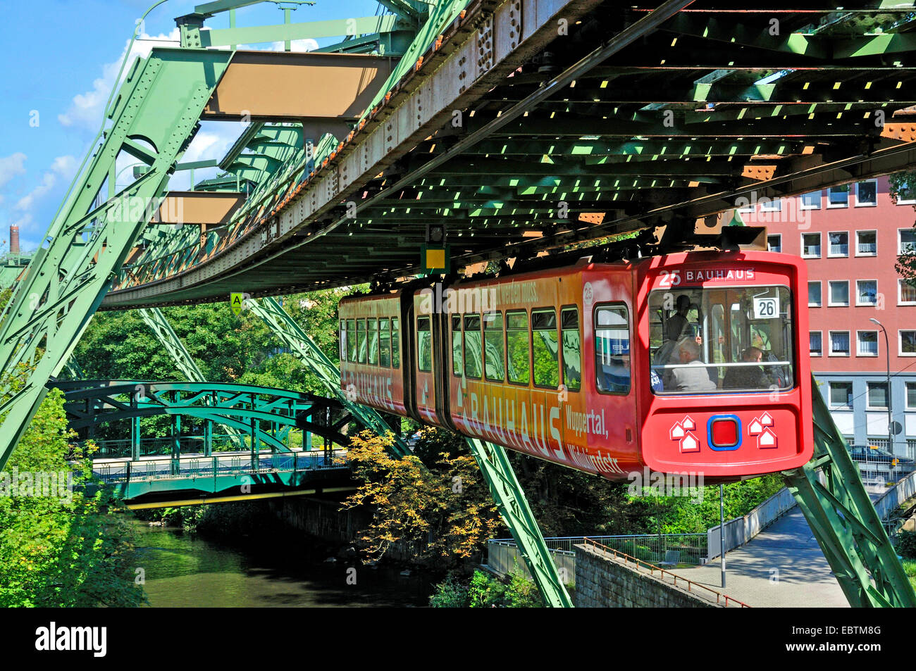 Wuppertaler Schwebebahn de Wuppertal, tramway flottant au-dessus de la ...