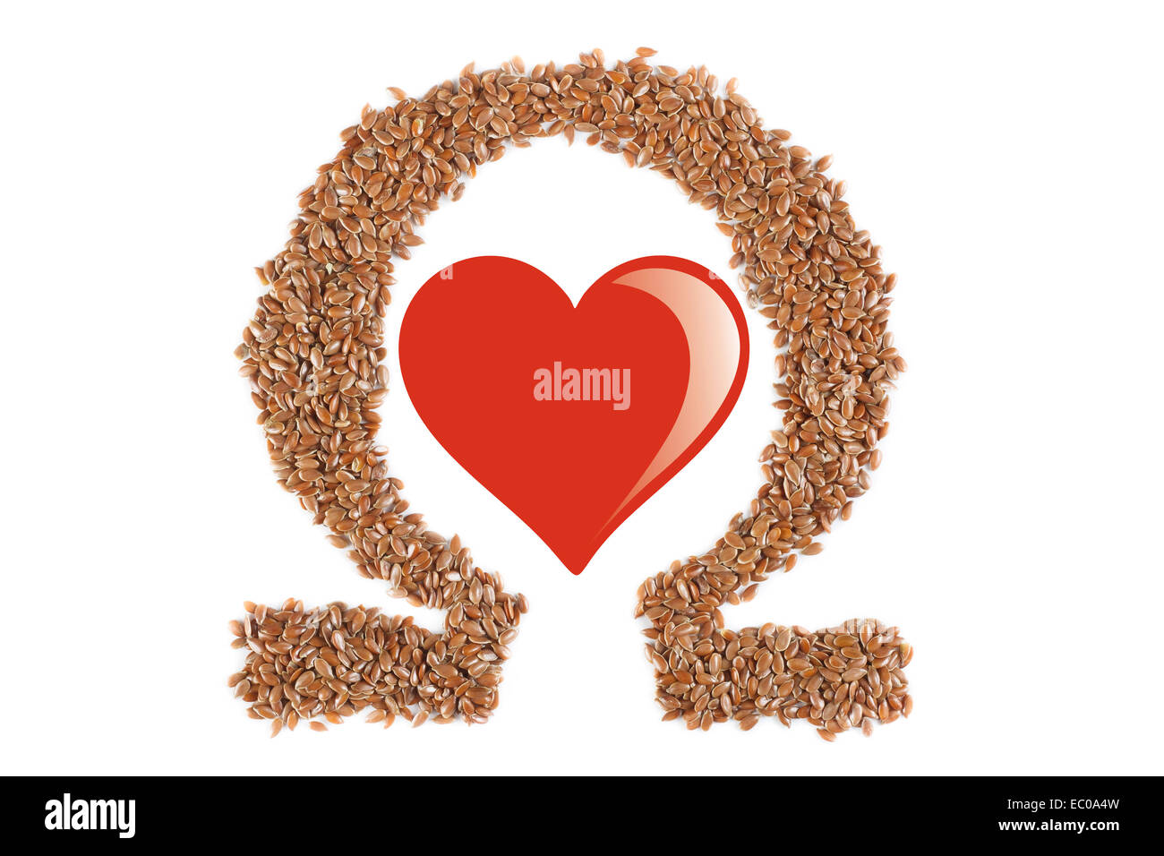 La forme du cœur et la symbole omega fabriqués à partir de graines de ...