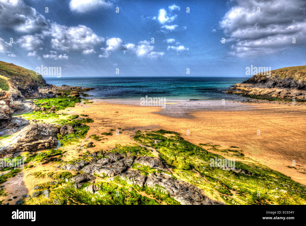 Poldhu beach south Cornwall England UK sur la Péninsule du Lézard entre ...