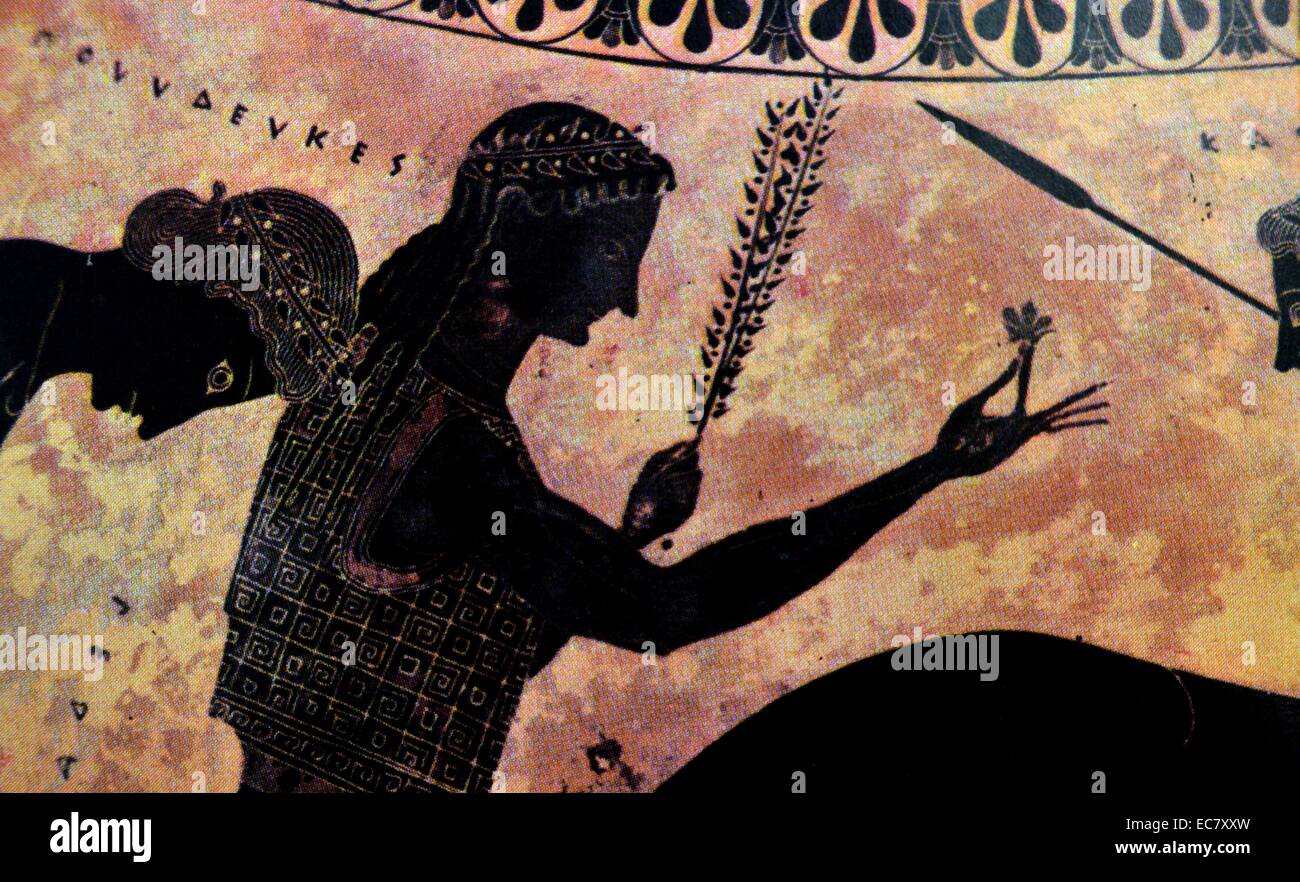 Amphore ancienne poterie grecque leda mythologie Banque de ...