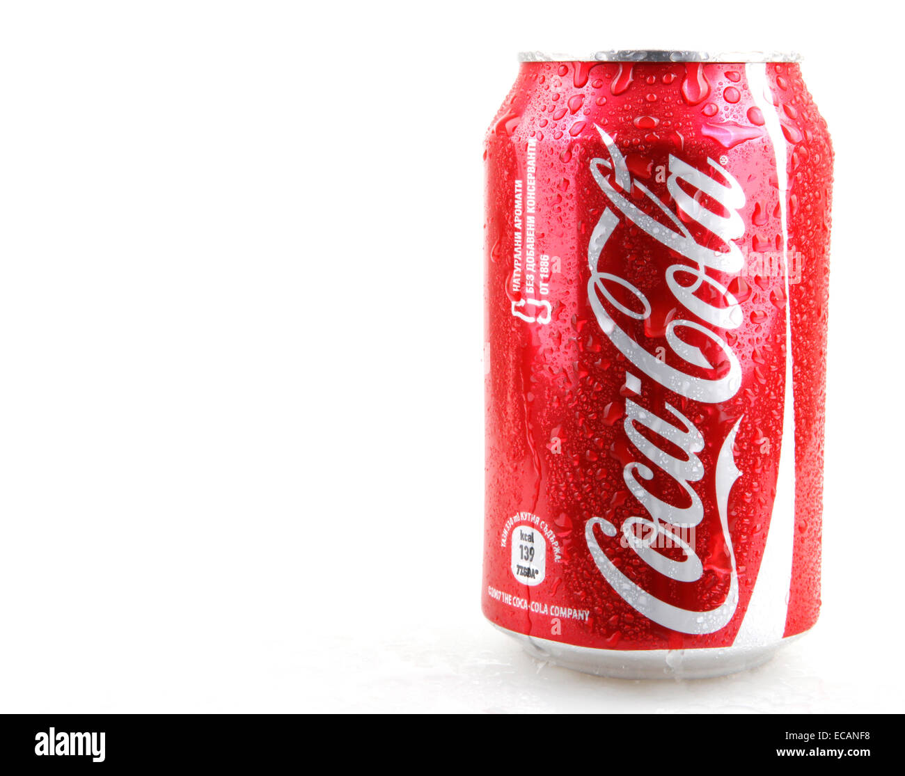 Sofia, Bulgarie - 11 décembre 2014 : Coca-Cola isolé sur fond blanc ...