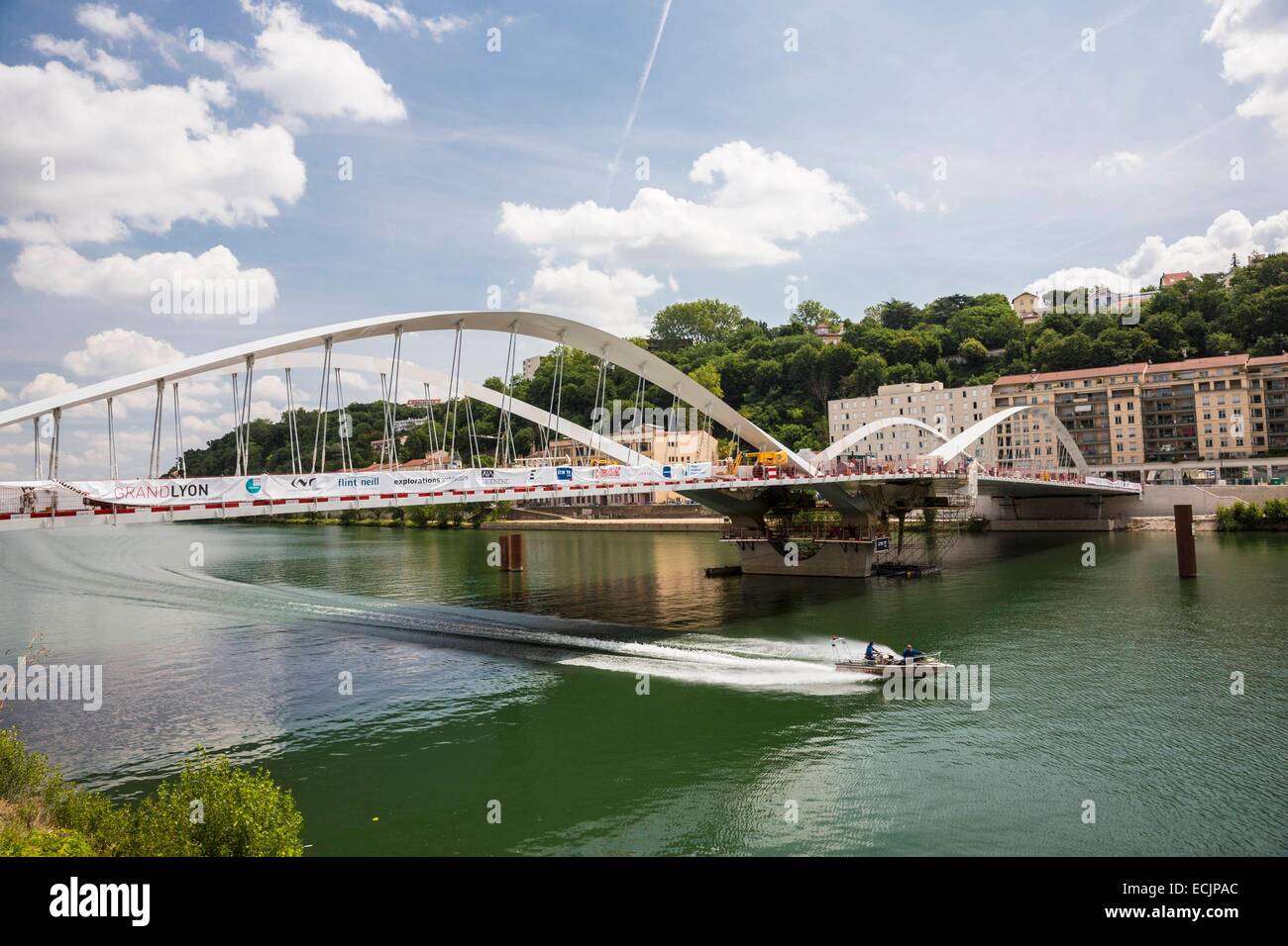 France, Rhône, Lyon, district de Vaise, la Saône entre le quai Gillet ...