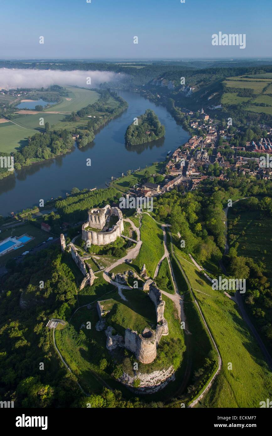 La France, l'Eure, Les Andelys, Château-Gaillard, forteresse du 12ème siècle construit par ...