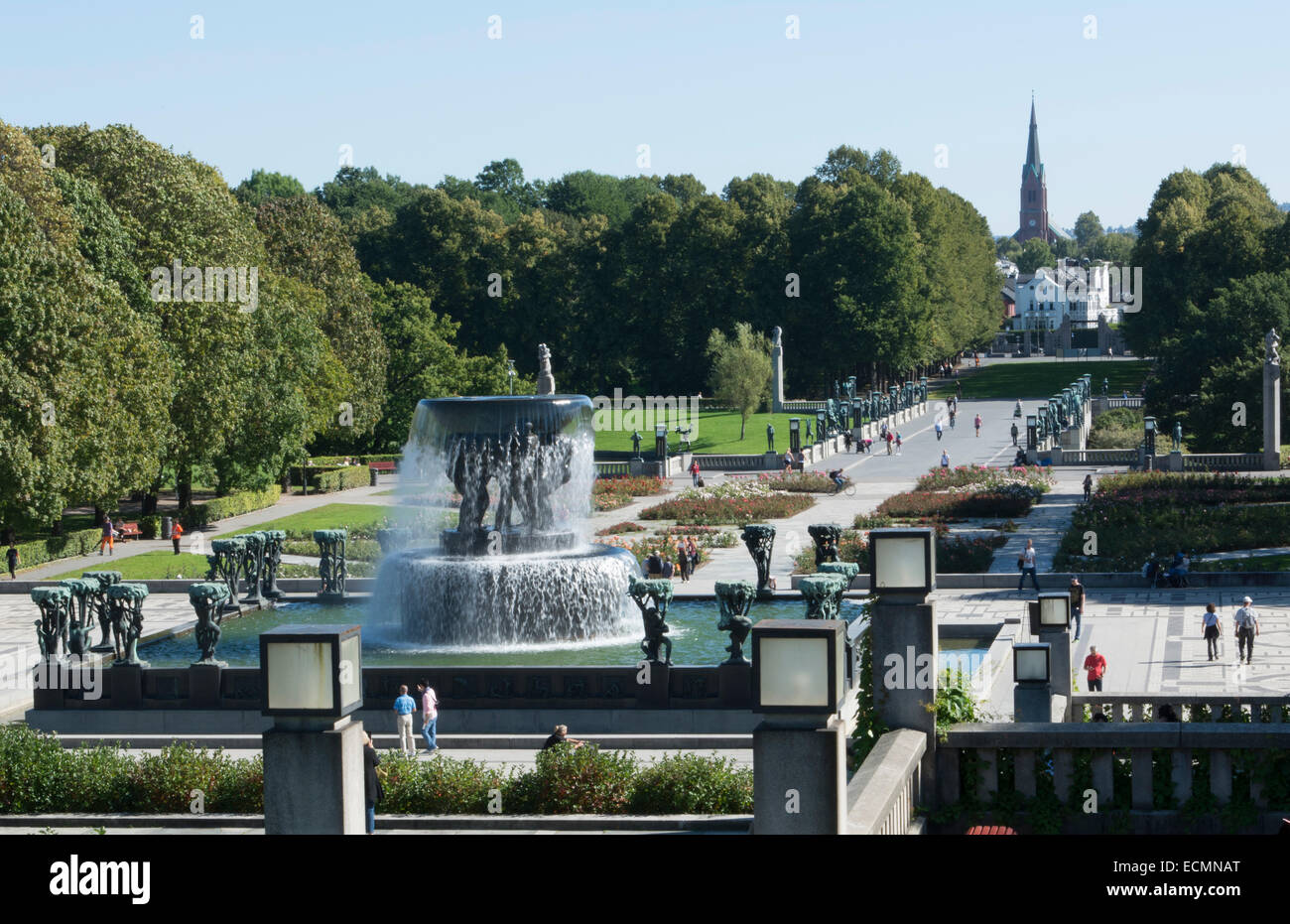 La Norvège Oslo parc Vigeland Sculpture Installation fontaine 1924-1943 parc Frogner Gustav ...