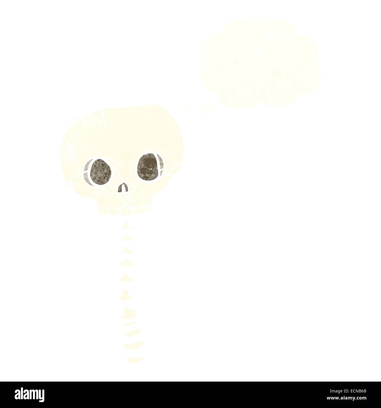 Spooky caricature du crâne et de la colonne vertébrale avec bulle ...