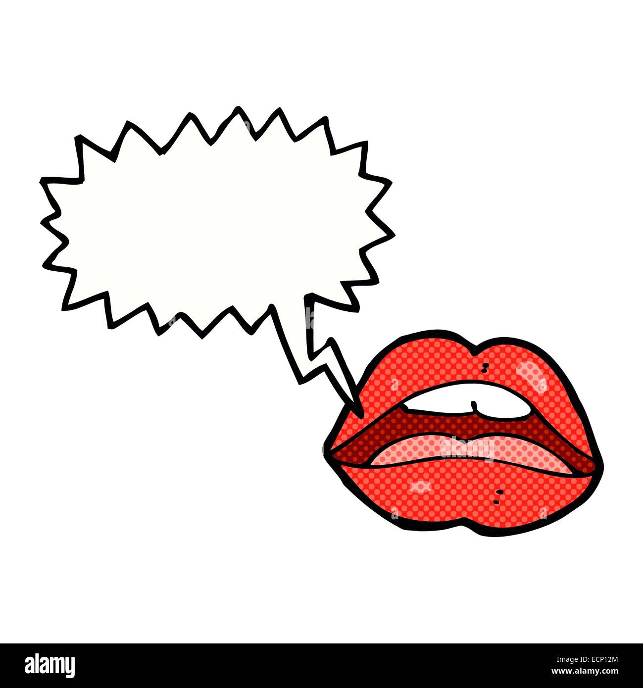 Dessin animé bouche ouverte symbole avec bulle Image Vectorielle Stock ...