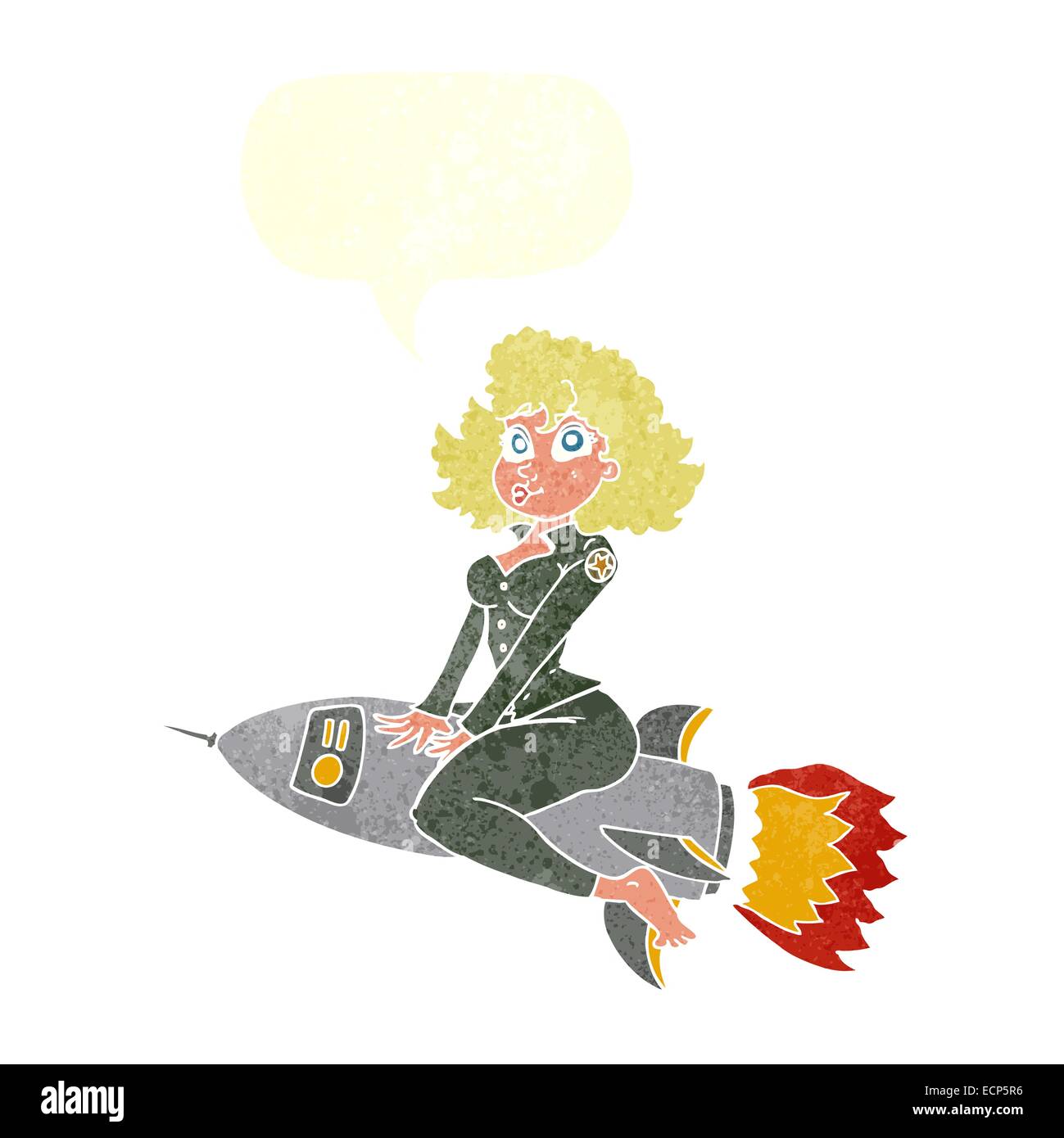 Retro pin up girl talking Banque d'images vectorielles - Alamy