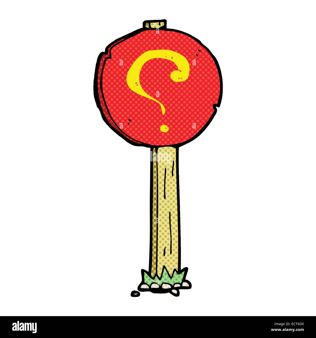 Retro style bande dessinée caricature question mark sign post Image ... Retro style bande dessinée caricature question mark sign post Image ...