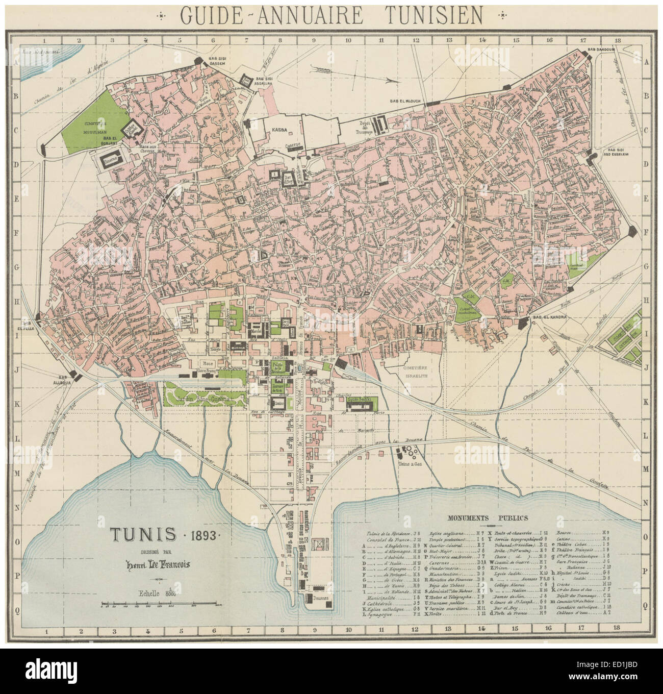 Carte de tunis ancien Banque de photographies et d’images à haute ...