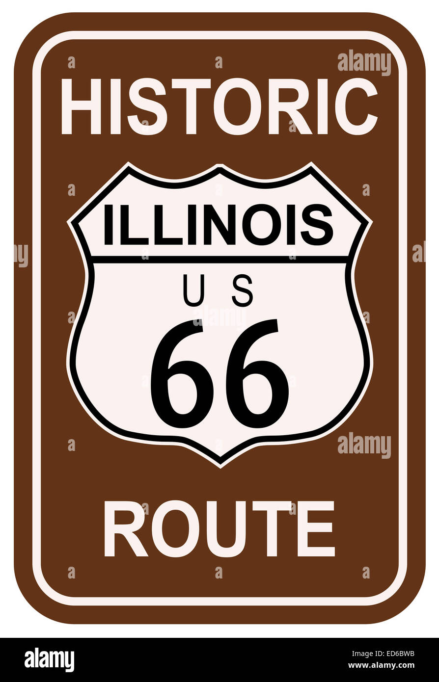 L'Illinois Historic Route 66 Panneau de circulation avec la légende historique Route 66 Photo ...