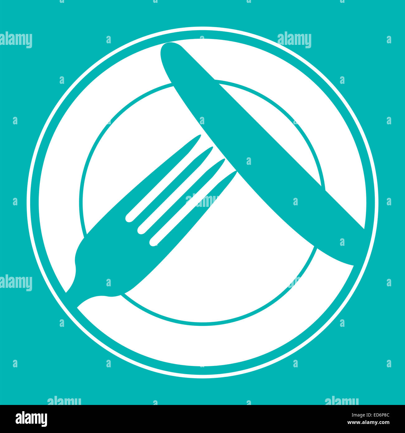 Assiette, couteau et fourchette. Restaurant menu design avec couverts ...