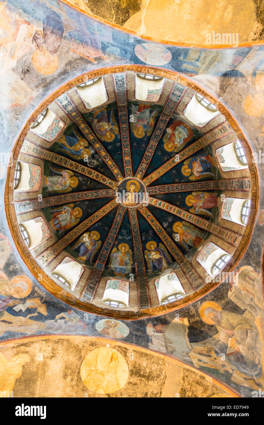 Église de St Sauveur in Chora Kariye Museum, St Sauveur fresque dome madonna Vierge Marie et le ...