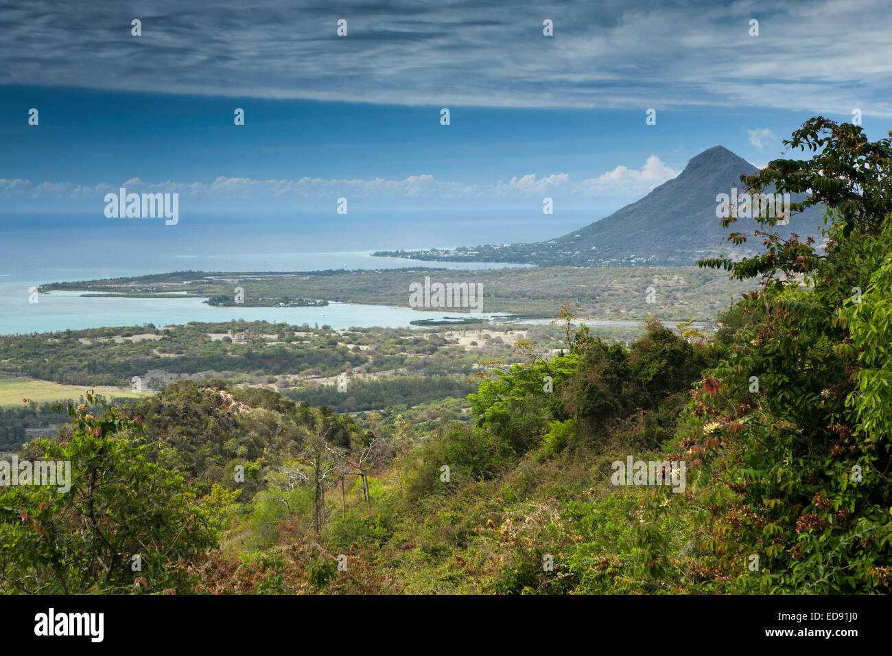 L'Ile Maurice, Chamarel, le long de la côte ouest à tourelle du tamarin ...