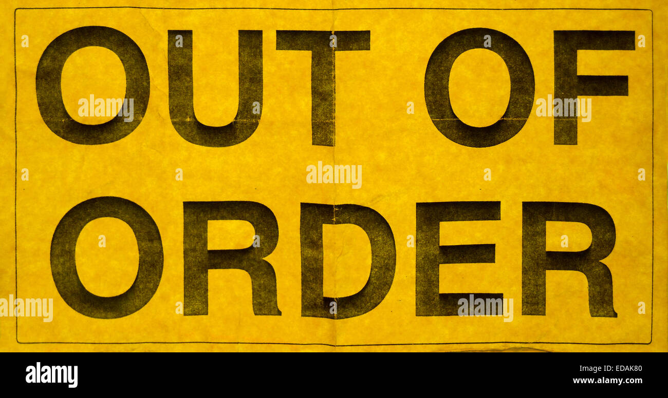 Out of order sign Banque de photographies et d’images à haute ...