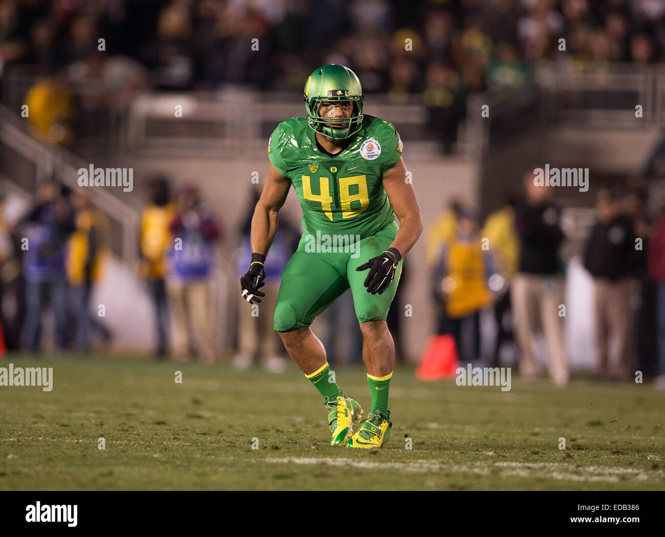 1 janvier, 2015 Pas0adena, CA.Oregon Ducks linebacker (48) Rodney ...