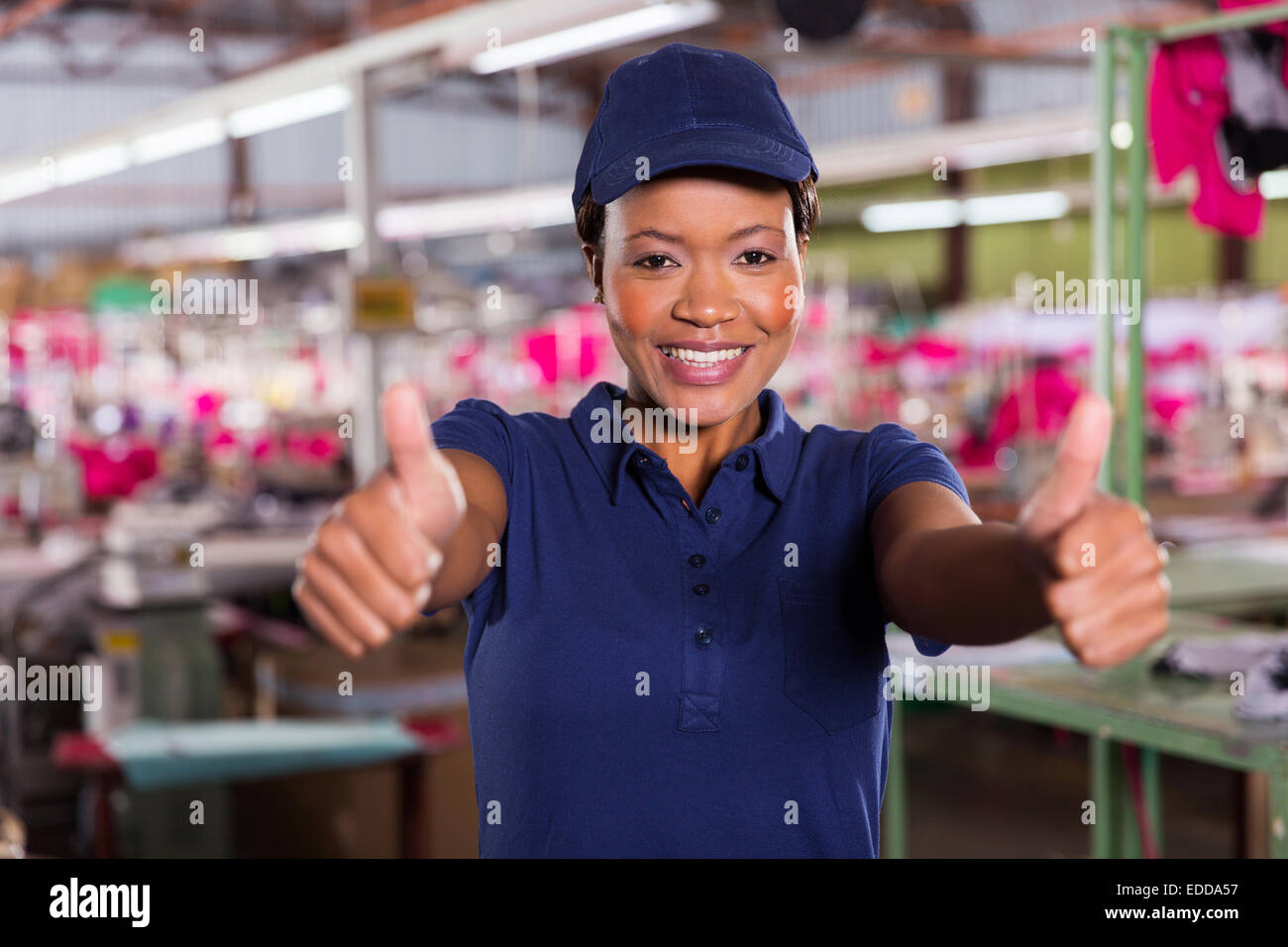 Happy african textile factory portrait Banque de photographies et d ...