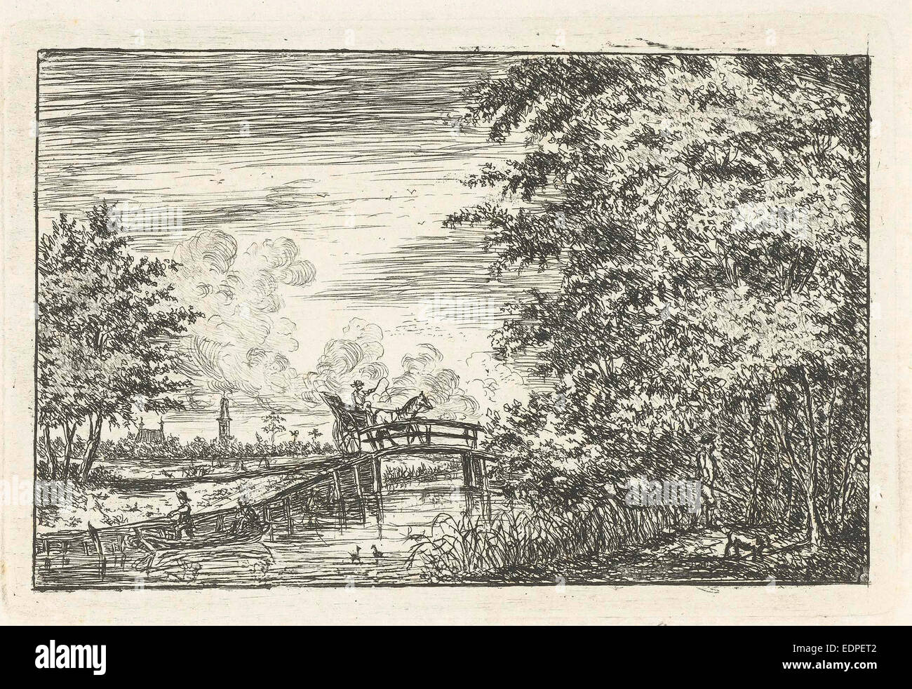 Paysage avec Hunter et chien, éventuellement Nicolaas Albrecht, 1760 ...