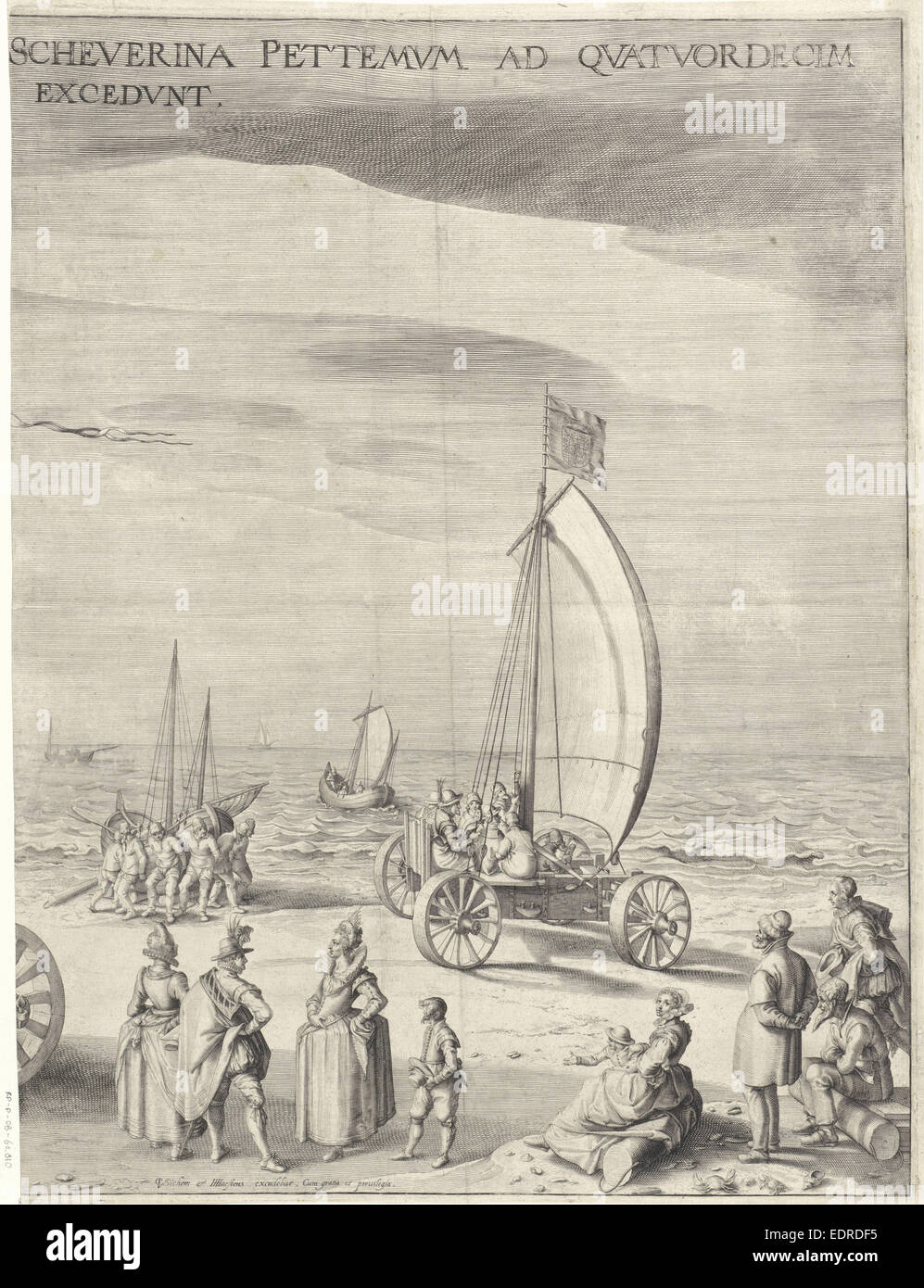 Char à voile de Simon Stevin (panneau de droite), 1602 Photo Stock - Alamy