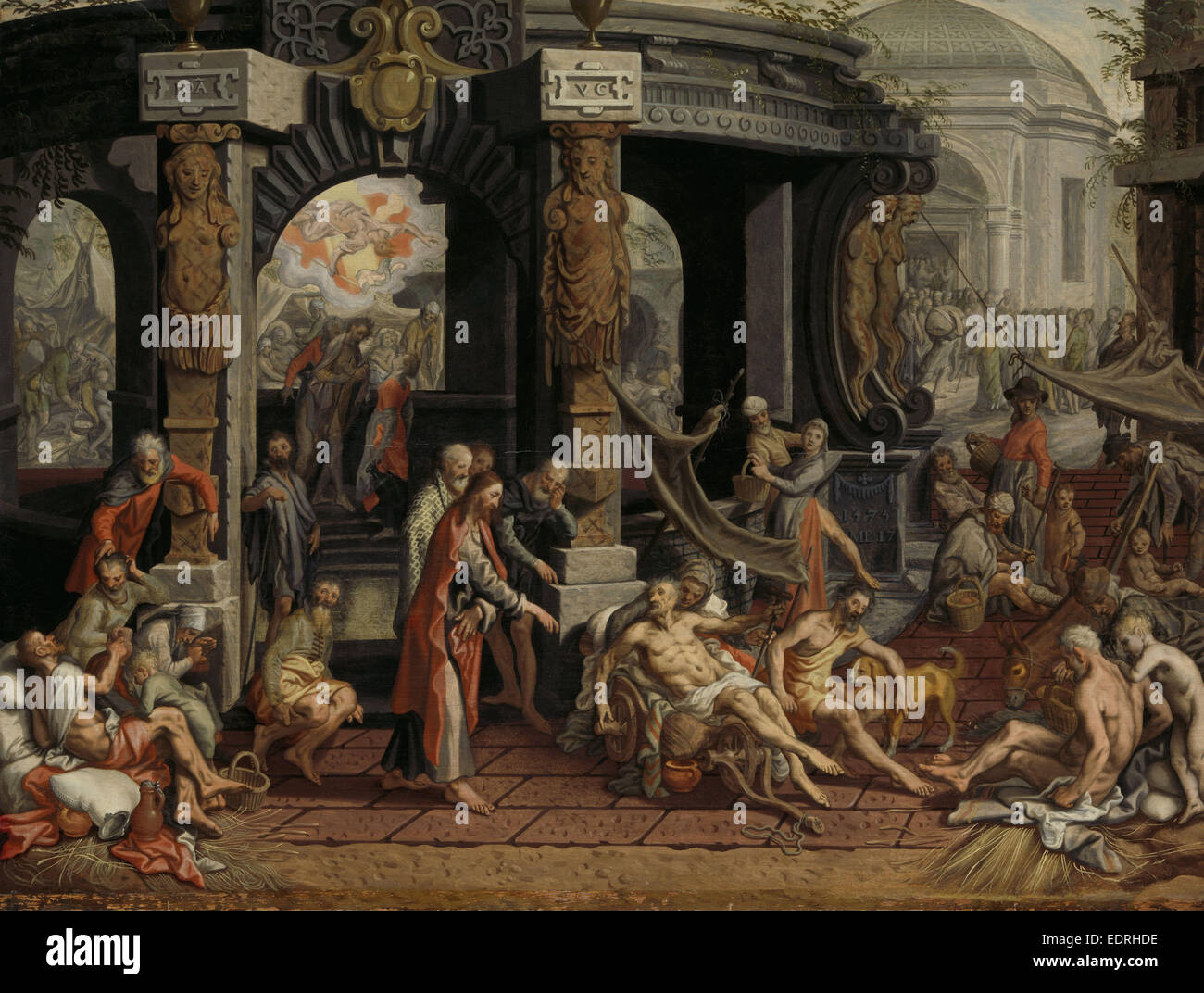 La guérison du paralytique, la piscine de Béthesda, Pieter Aertsen ...