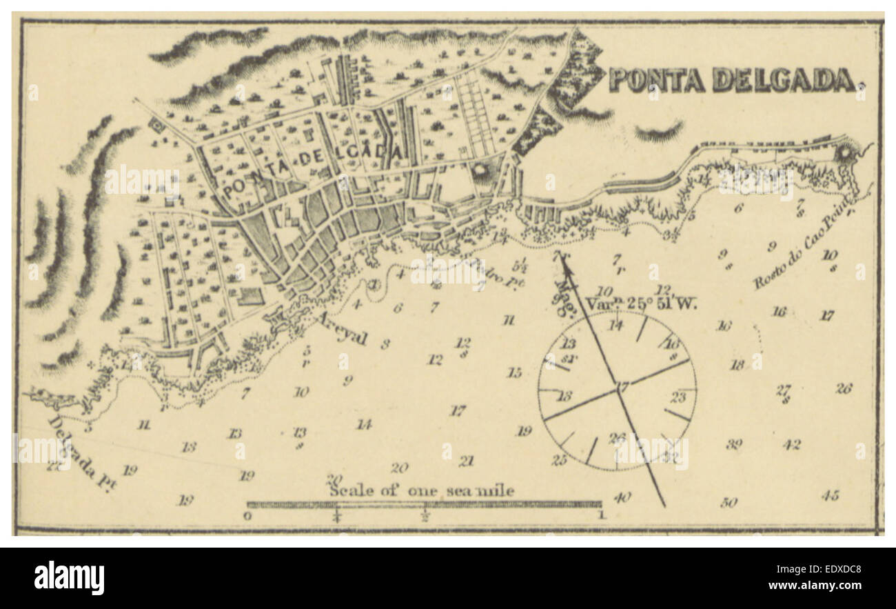 Map Of Ponta Delgada Banque d'image et photos - Alamy