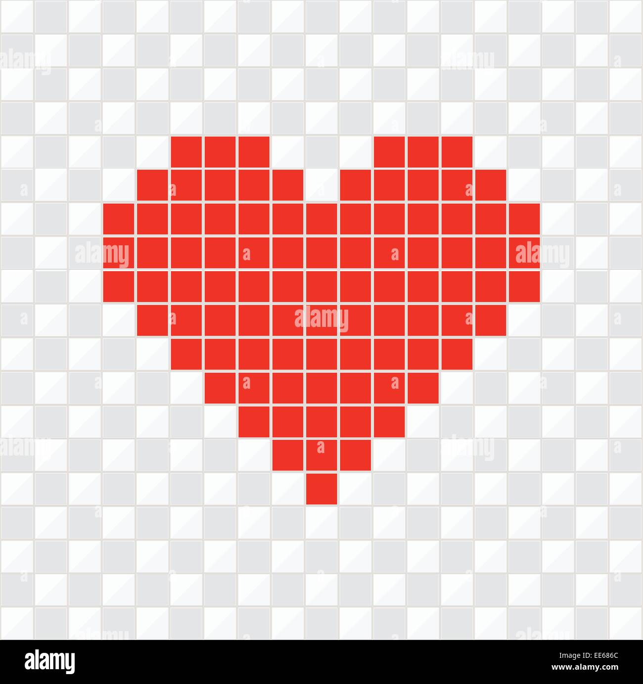 Pixel heart Banque d'images vectorielles - Alamy