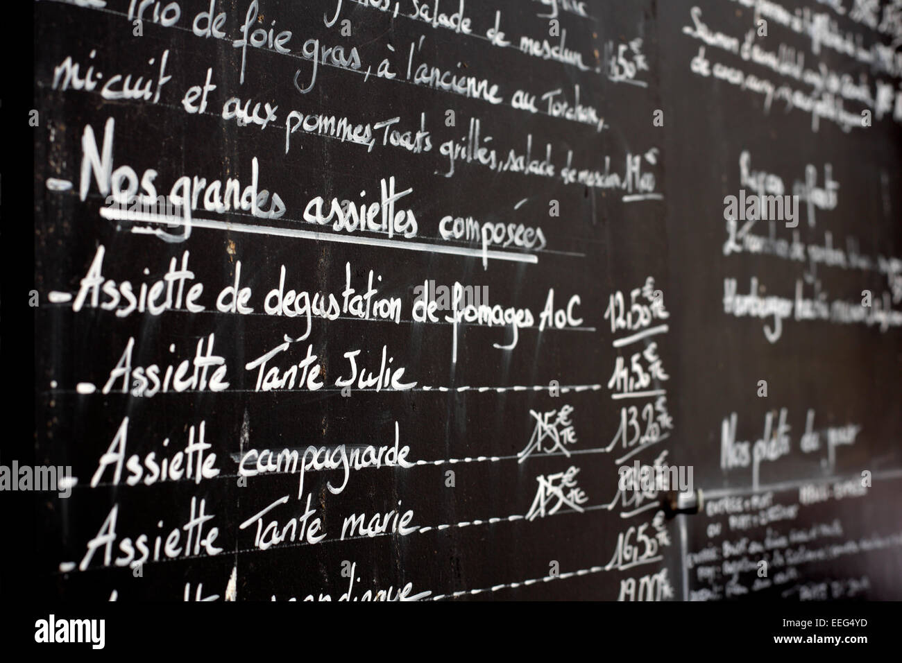 Menu de restaurant paris france Banque de photographies et d’images à ...