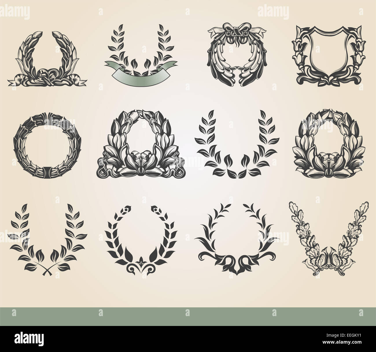 Vecteur de couronnes de laurier Banque de photographies et d’images à haute résolution - Alamy