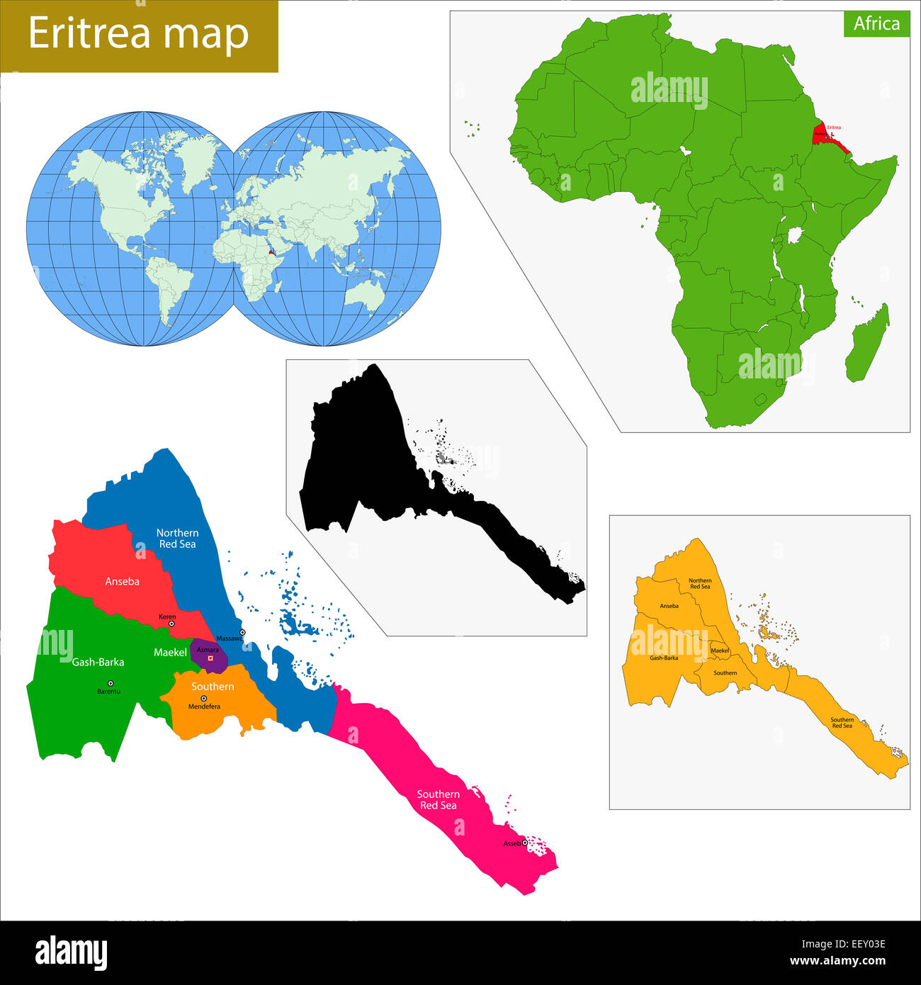 Carte politique afrique erythree Banque de photographies et d’images à ...