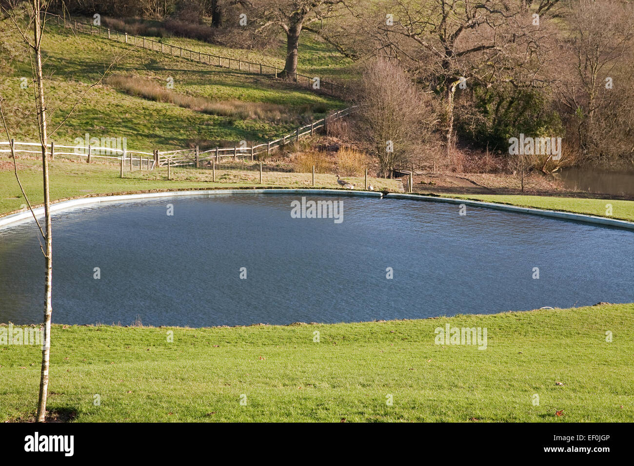Vues sur la piscine et les lacs à Chartwell, la maison familiale de ...