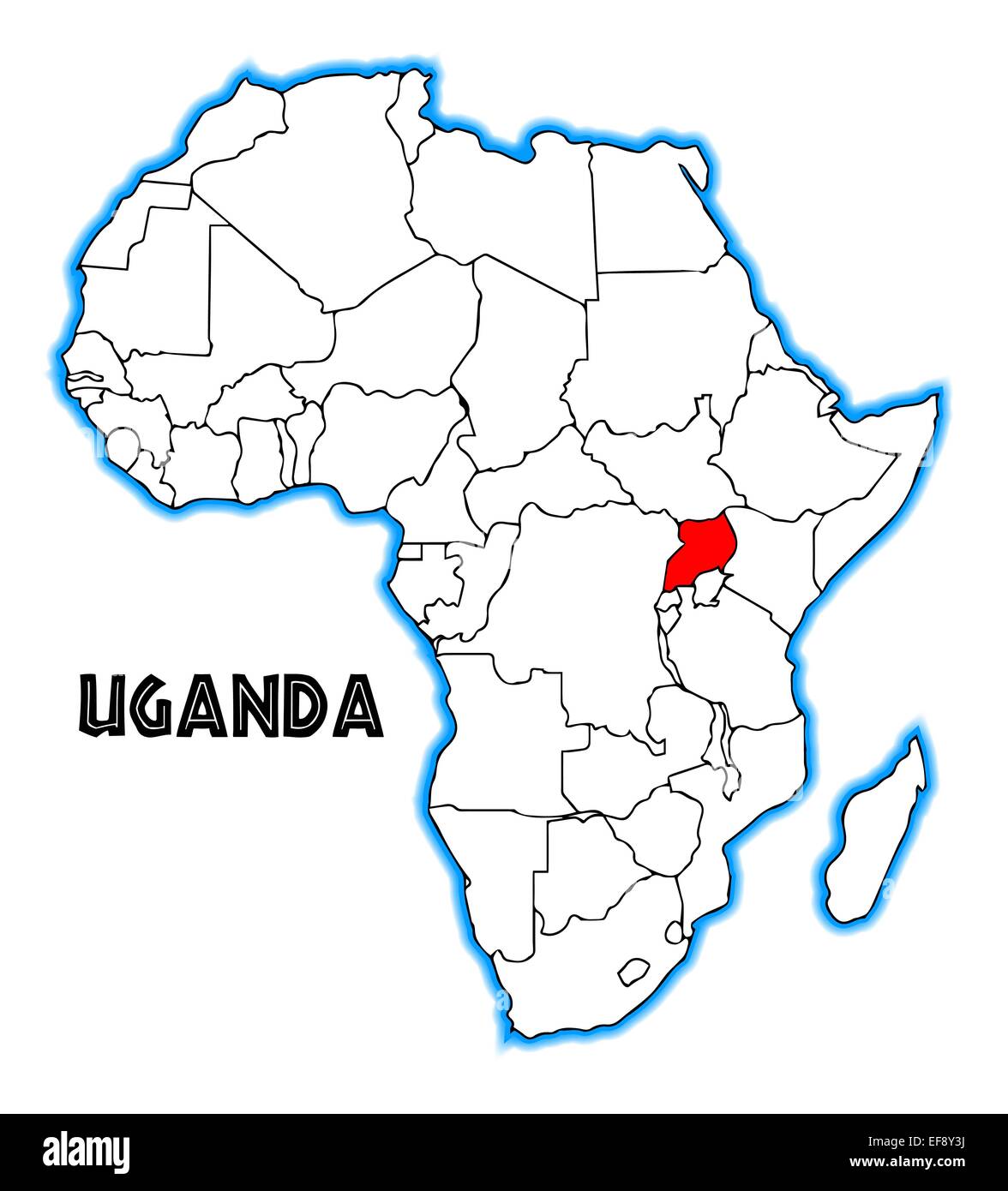 Uganda map Banque de photographies et d’images à haute résolution - Alamy