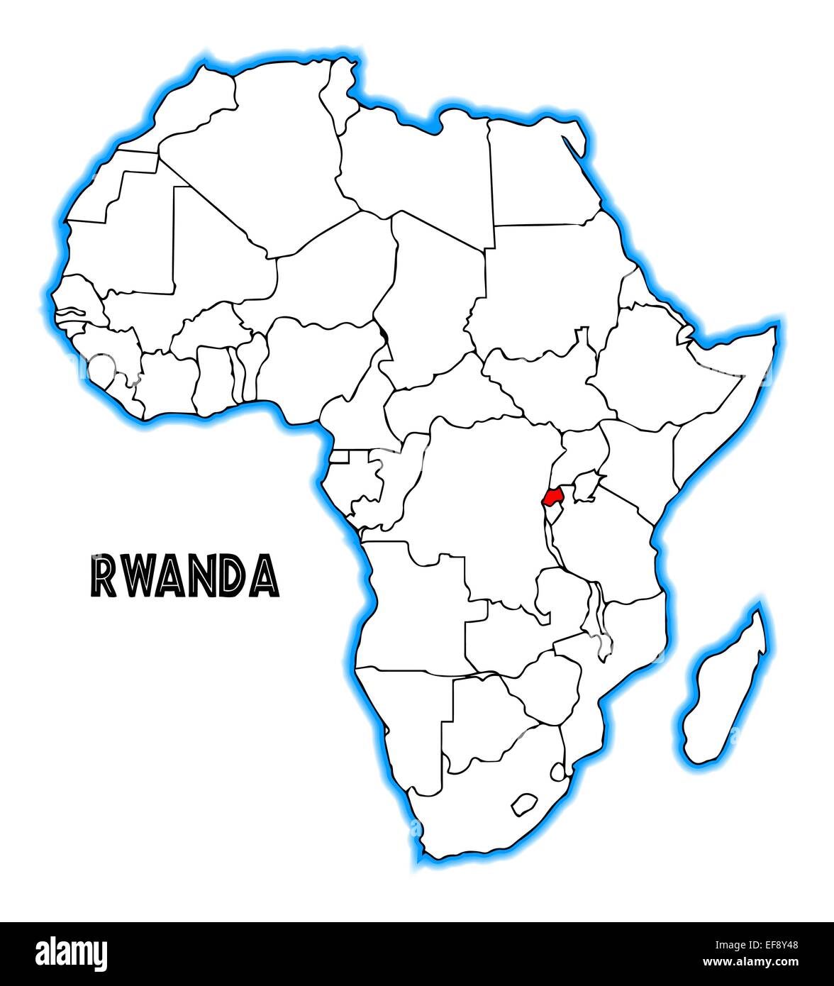Carte De L'afrique Du Rwanda Banque d'images détourées - Alamy