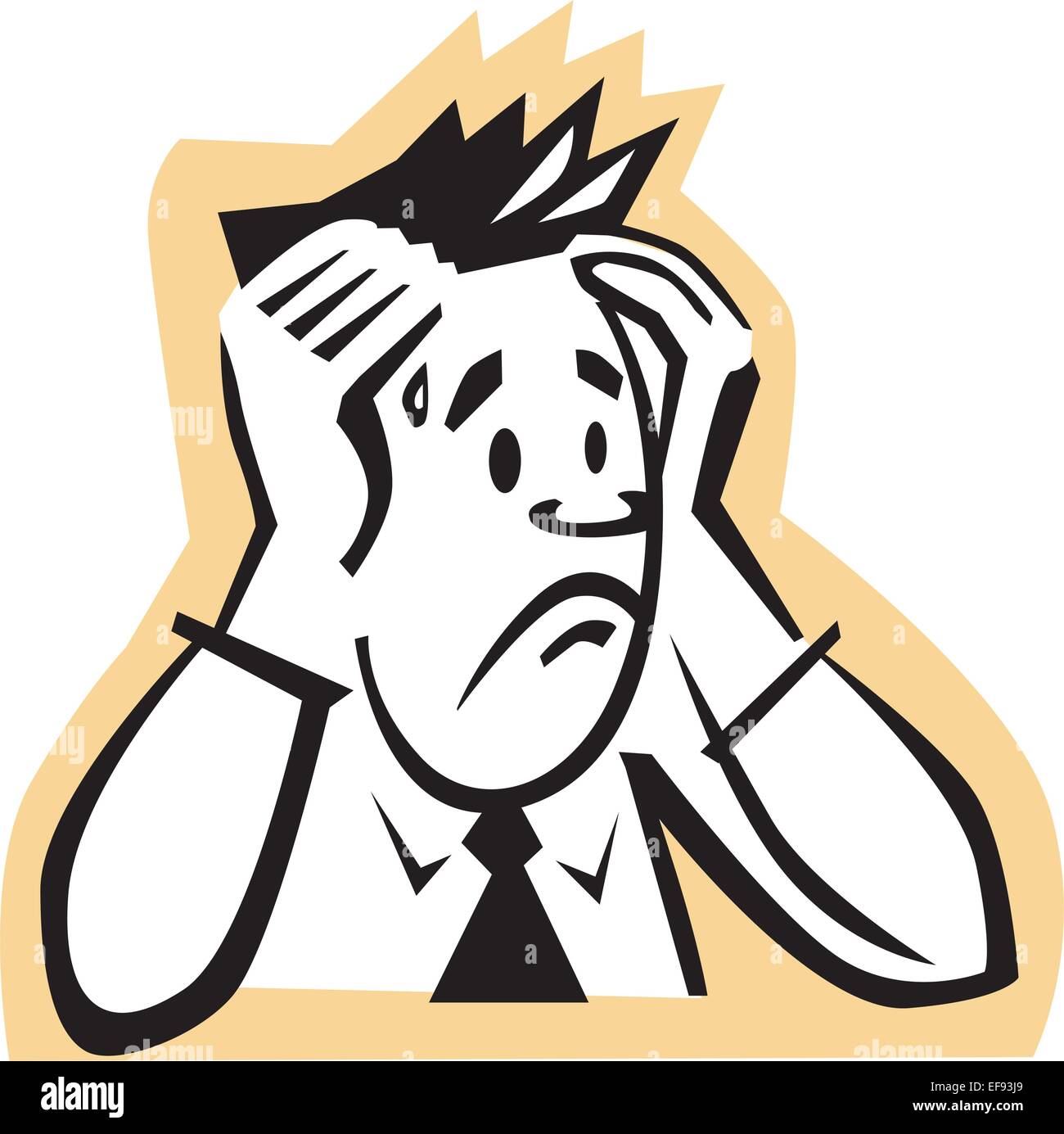 Homme inquiet cartoon Banque de photographies et d’images à haute ...