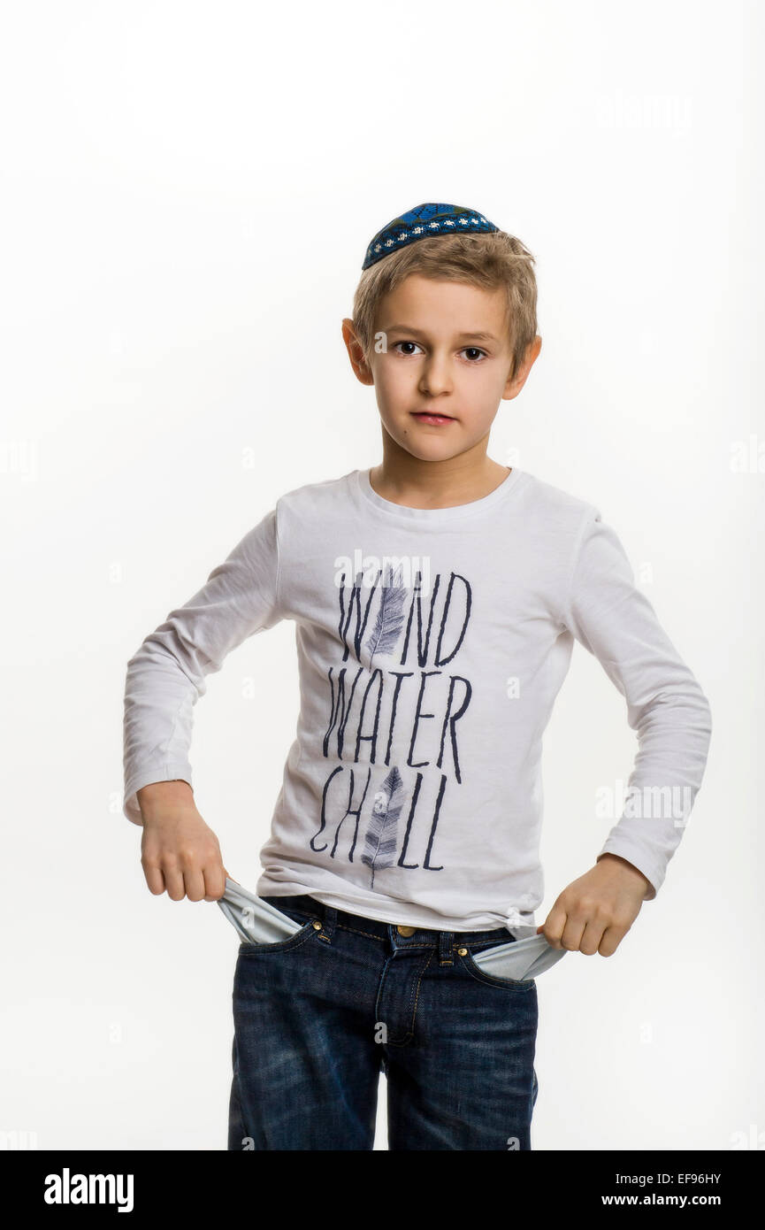 Blond jewish boy with kipa Banque de photographies et d’images à haute ...