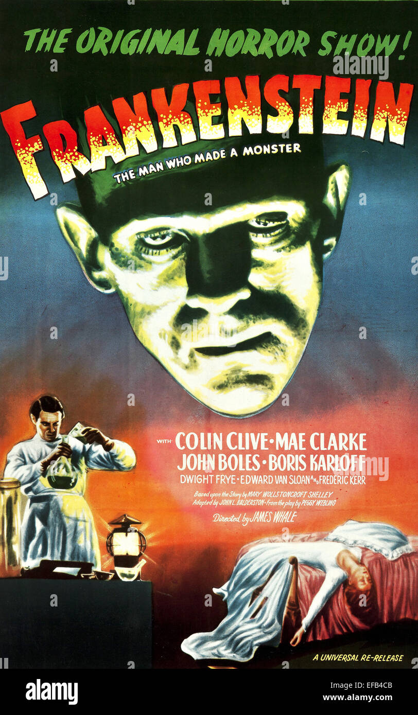 COLIN CLIVE, Boris Karloff FRANKENSTEIN, affiche de film, 1931 Photo ...