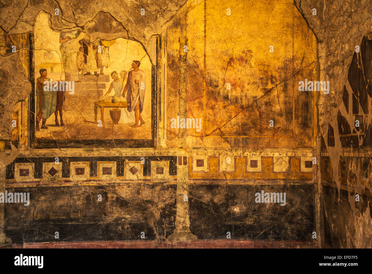 Mur de ruines avec fresque romaine Banque de photographies et d’images ...