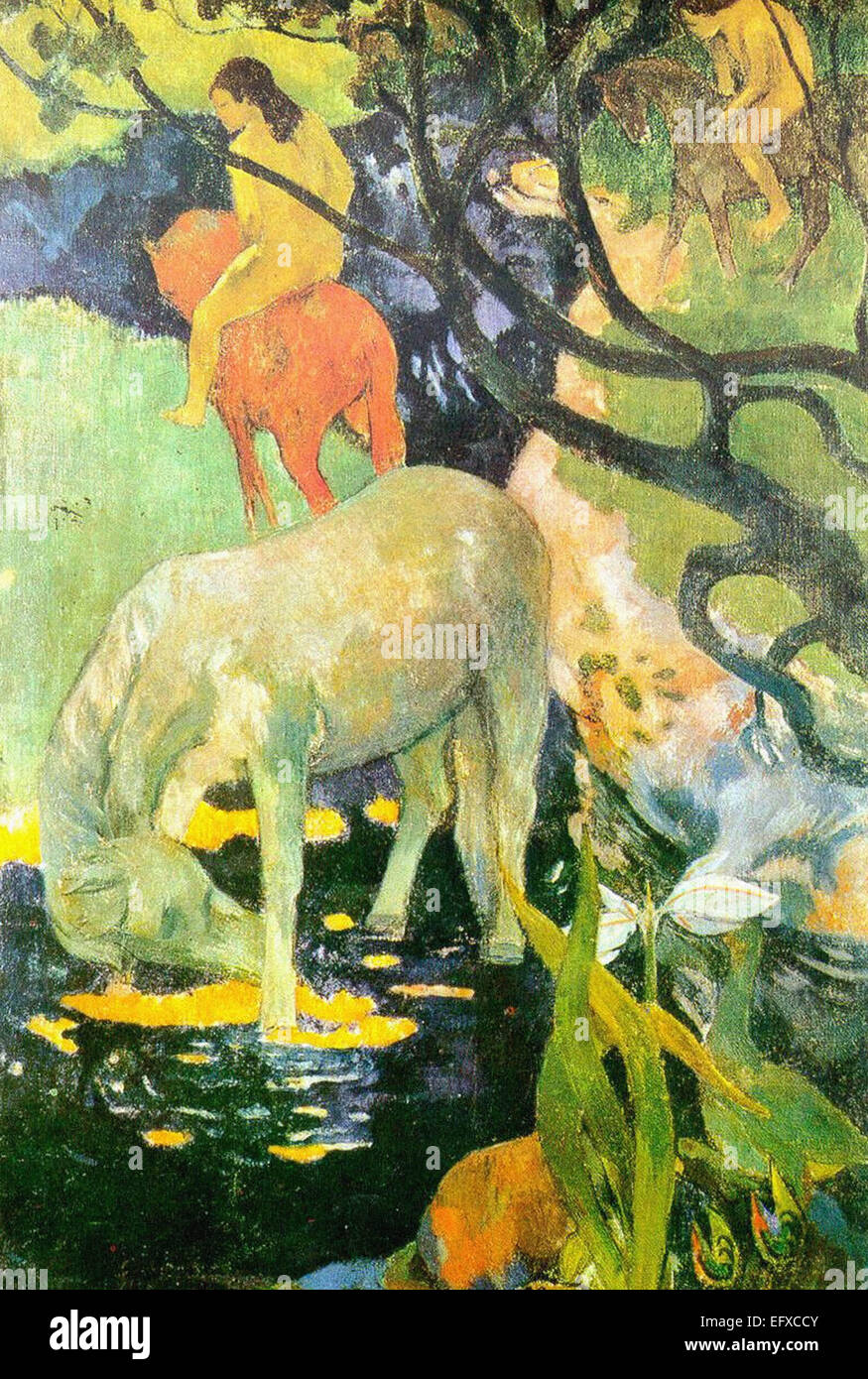Le cheval blanc gauguin Banque de photographies et d’images à haute ...